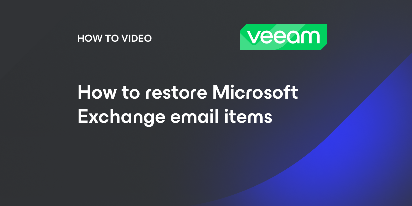 How to restore Microsoft Exchange email items