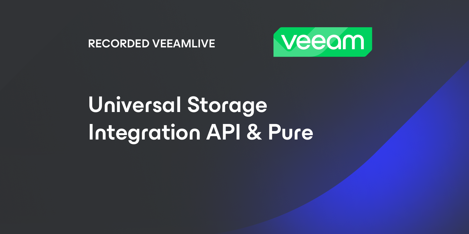 Universal Storage Integration API & Pure